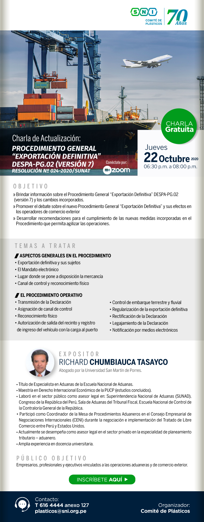 Charla de Actualización: PROCEDIMIENTO GENERAL “EXPORTACIÓN DEFINITIVA”